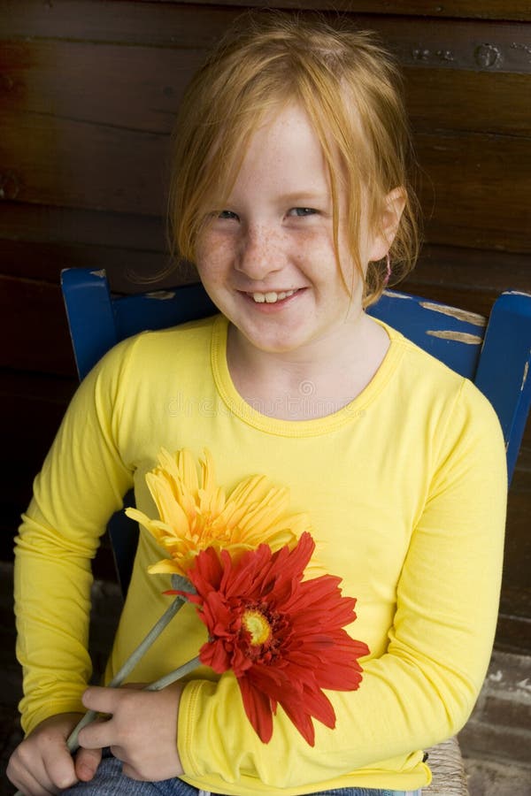 Joyful girl stock image. Image of haired, happiness, yellow - 4307029