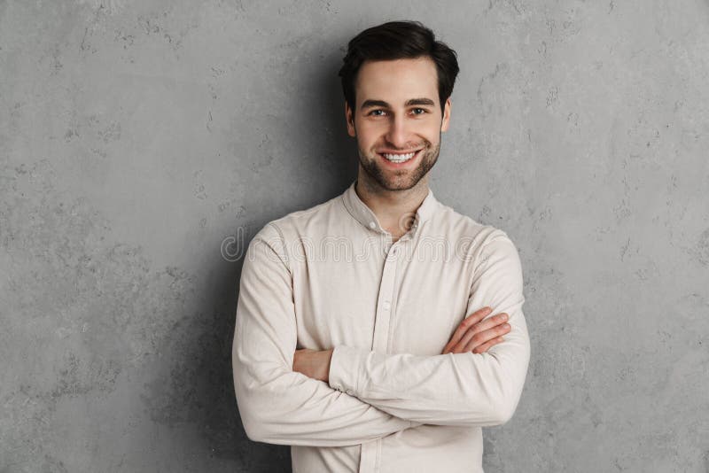 Joyful Handsome Guy Smiling and Looking at Camera Stock Image - Image ...