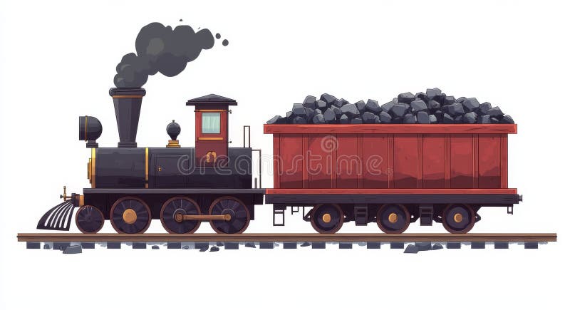 Joyful Illustrated Train Set on a White Background for Kids Stock ...