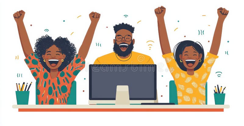 Team Celebrating a Successful Achievement with Joy and Excitement Stock ...