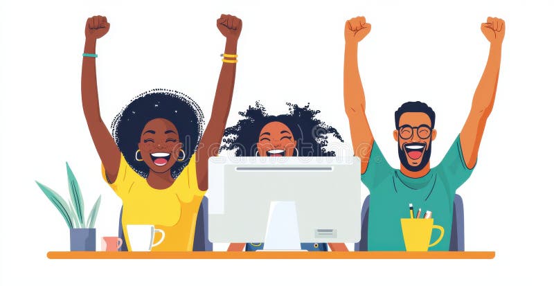 Team Celebrating a Successful Achievement with Joy and Excitement Stock ...