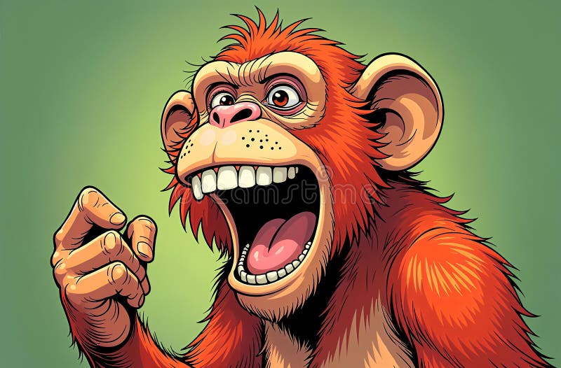 A Joyful Laughing Monkey, Cartoon Comic Style. Image Created by ...