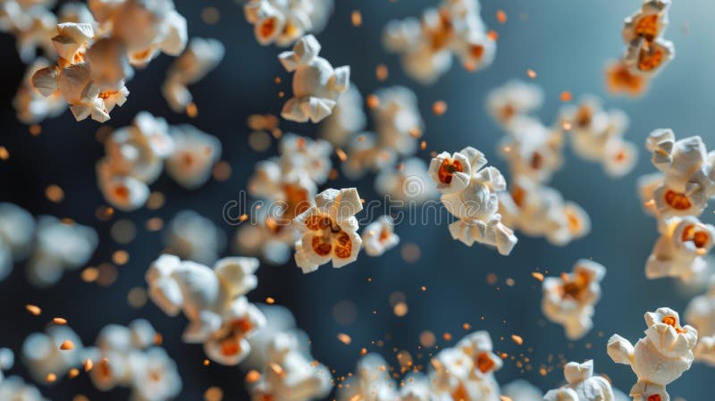 Joyful Layout of Spinning Popcorn Kernels in a Joyful Pattern Stock ...