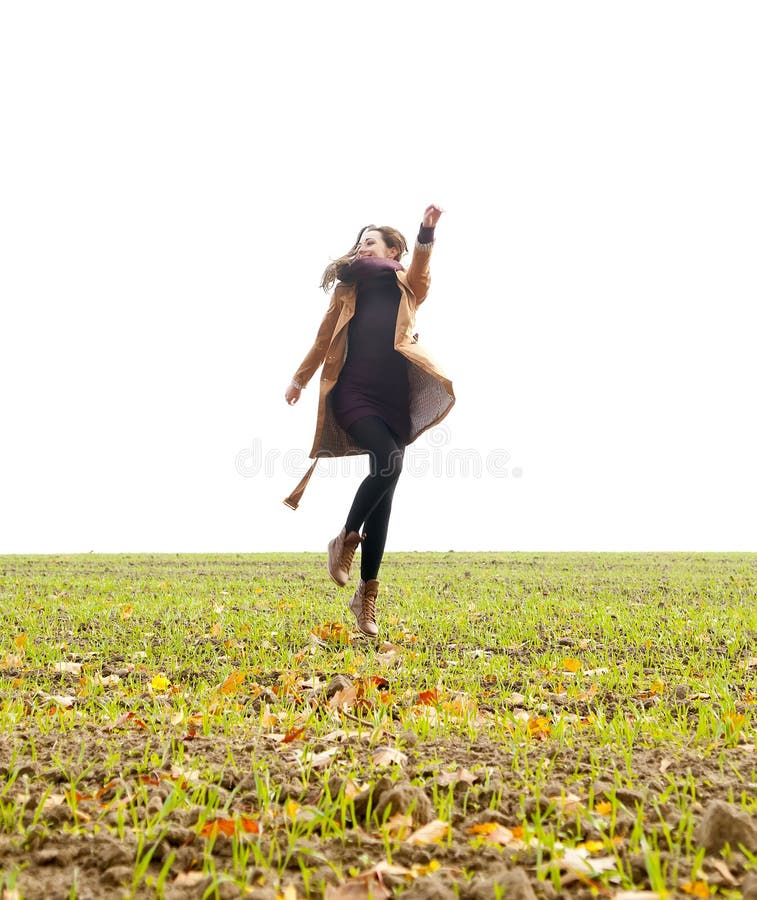 Joyful leap stock image. Image of caper, blonde, fitness - 43545637
