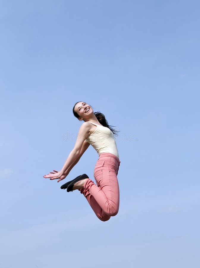 Joyful leap stock image. Image of caper, laughing, high - 31683953