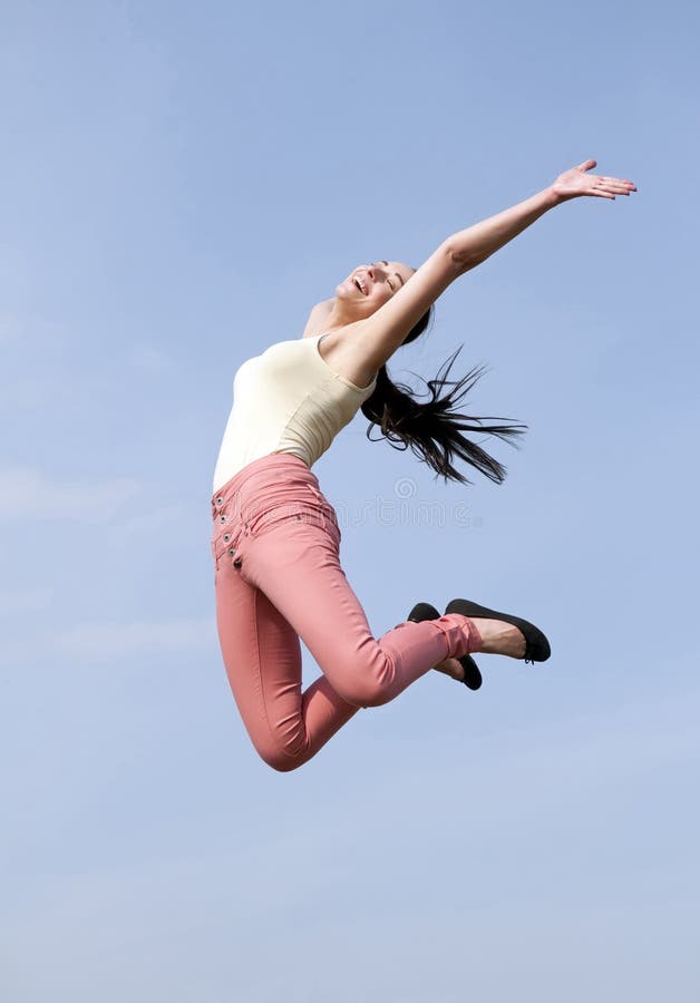 Joyful leap stock image. Image of highspirited, flying - 31683967