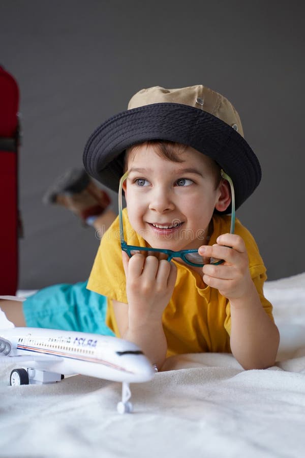 A Joyful Little Boy Waiting for a Summer Vacation. Stock Image - Image ...