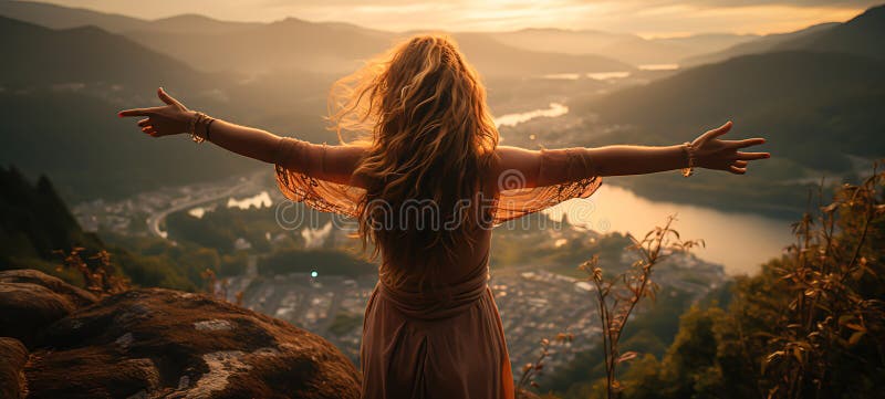 Happy Man with Arms Up Jumping, Generative Ai Stock Illustration ... Happy Man with Arms Up Jumping, Generative Ai Stock Illustration ...