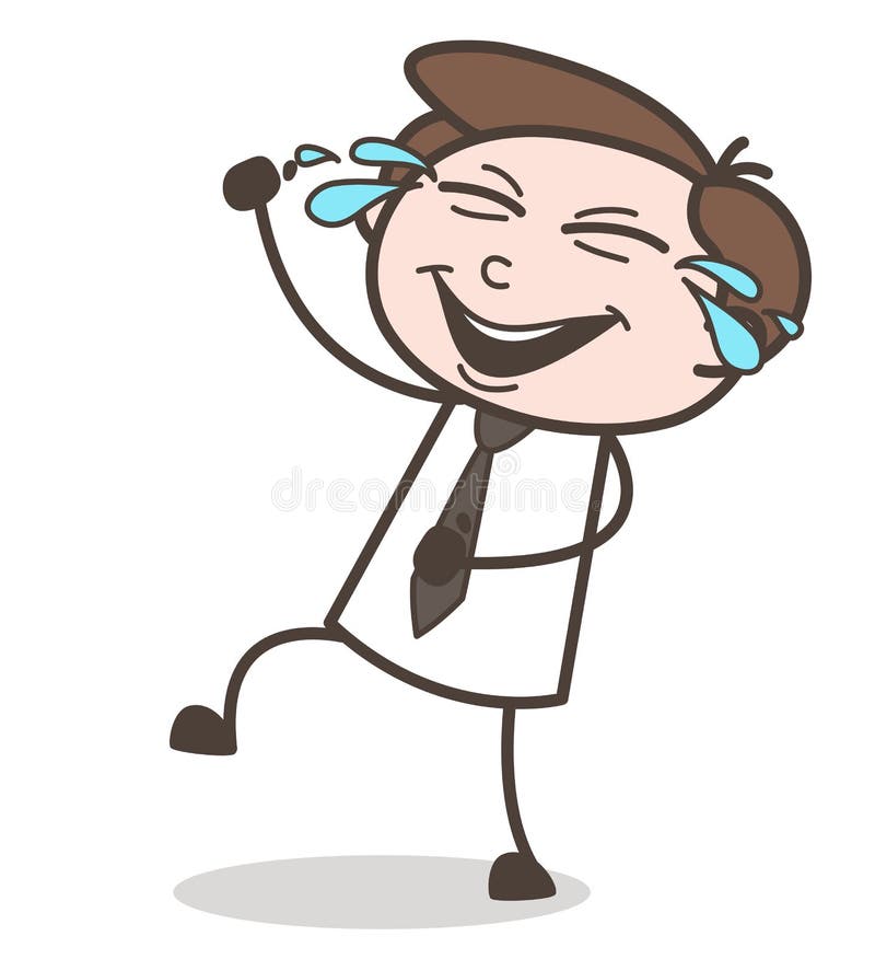 Joyful Manager Laughing Face Vector Stock Illustration - Illustration ...