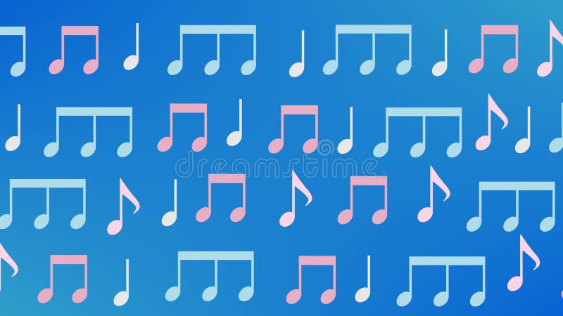 Joyful Musical Notes Shaking in Rhythm on a Blue Background - Animation ...