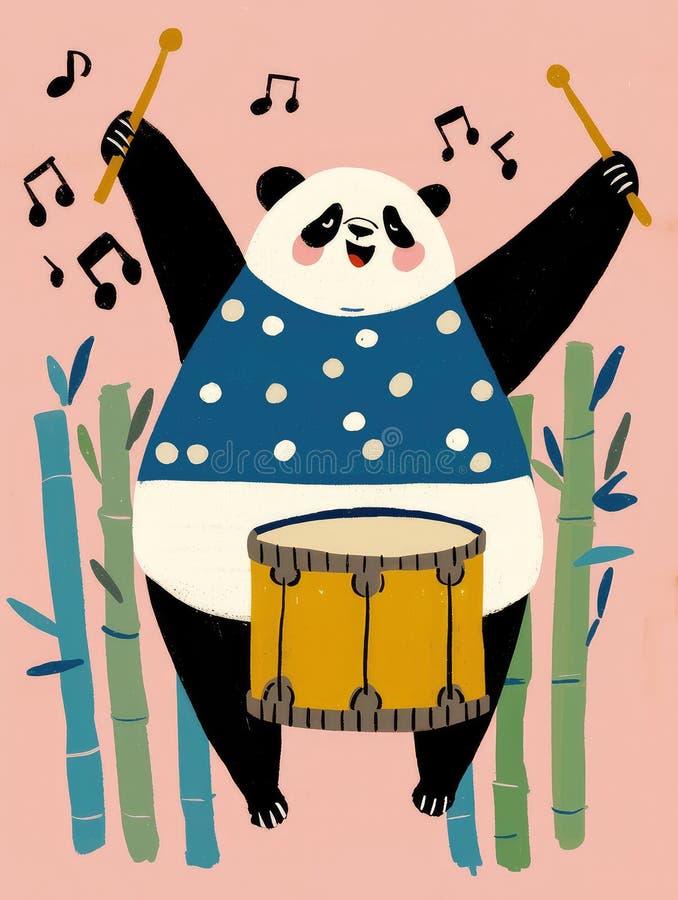 Panda Playing Drums Stock Illustrations – 43 Panda Playing Drums Stock ...