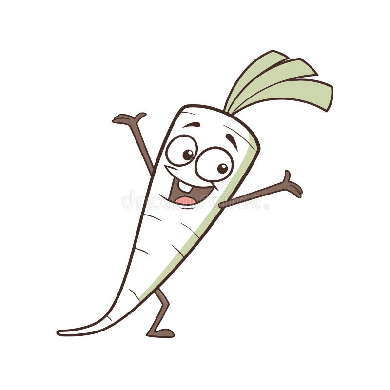 Joyful Parsnip Character with Playful Traits Stock Vector ...