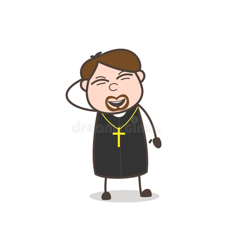Joyful Nun Laughing Expression Vector Stock Illustration - Illustration ...