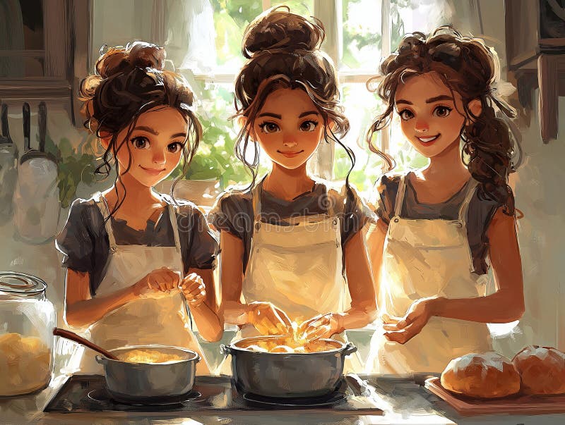 A Joyful Representation of a Family Baking Together in the Kitchen, Creating Sweet Memories ...