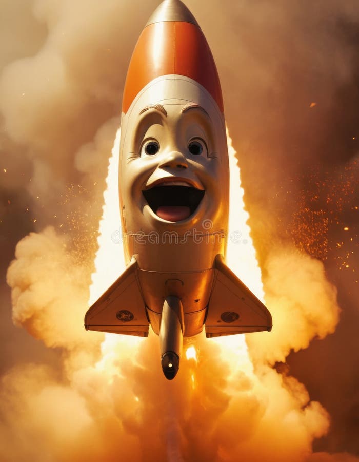 Joyful Rocket Launch stock image. Image of vibrant, smile - 312330271