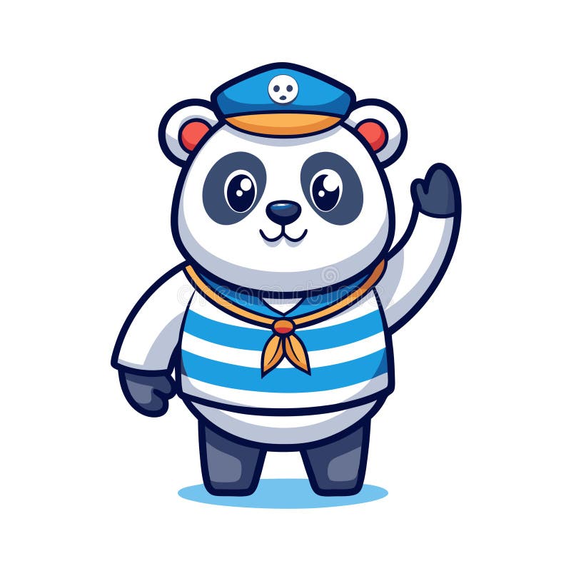 Joyful Sailor Panda Character with Playful Traits Stock Vector ...