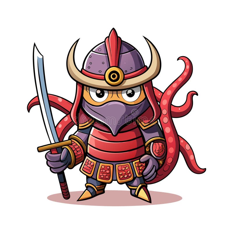 Samurai Octopus Character Stock Illustrations – 12 Samurai Octopus ...