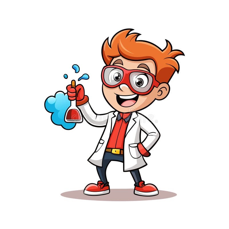 Joyful Scientist Boy Character Stock Vector - Illustration of joyful ...