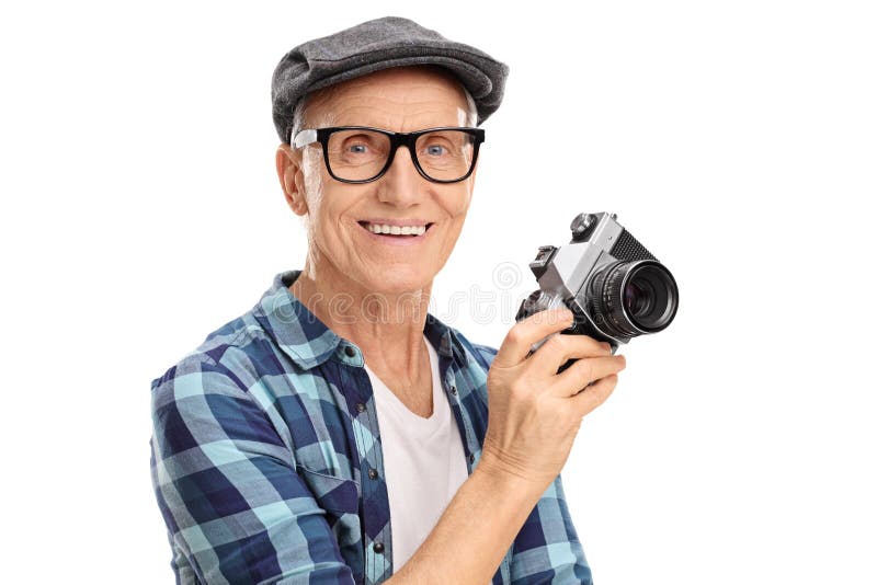 Joyful Senior Man Holding A Camera Stock Photo - Image of photographer ... Joyful Senior Man Holding A Camera Stock Photo - Image of photographer ...