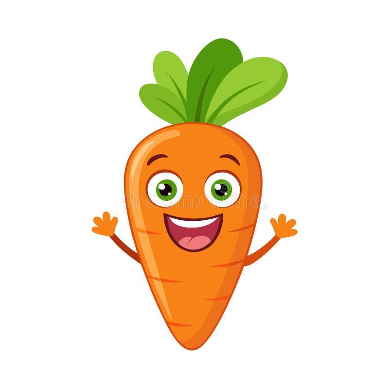 Joyful Silly Carrot Character with Playful Traits Stock Vector ...