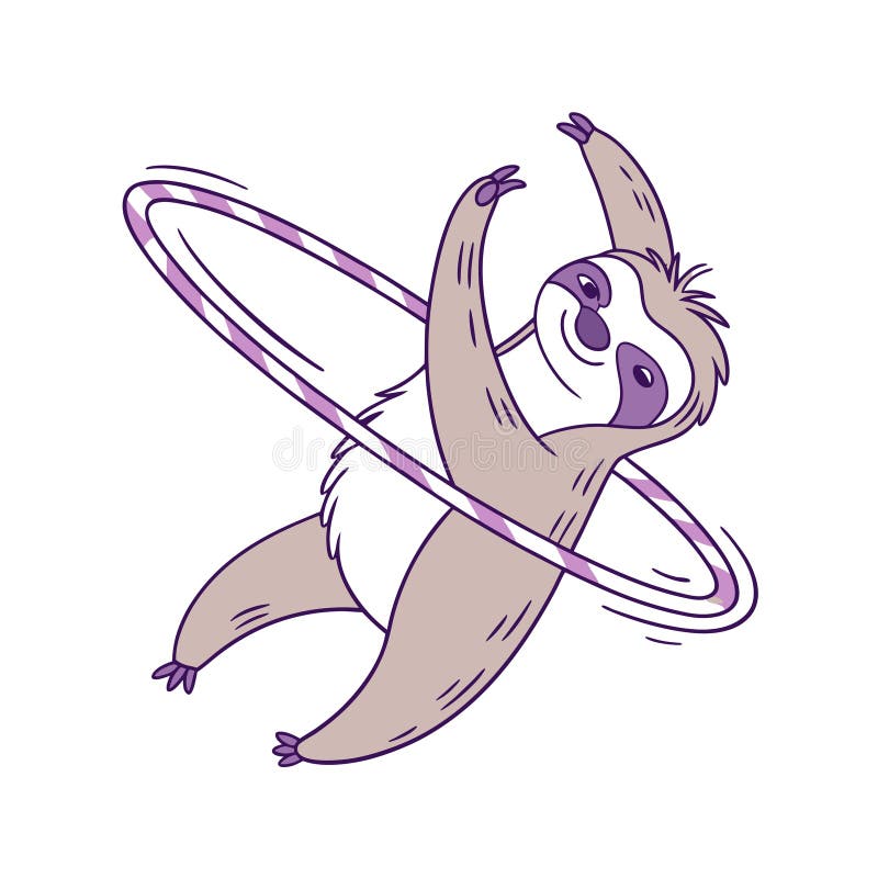 Joyful Sloth in Mixing and Spinning Activity Vector Illustration Stock ...