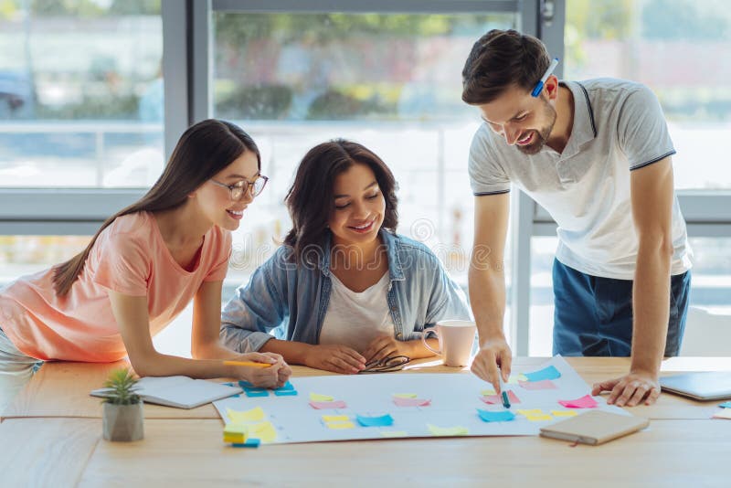 Joyful Smart Man Explaining His Idea Stock Image - Image of cooperation ...