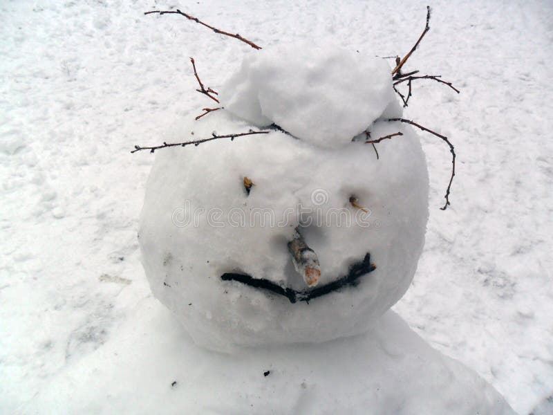 Snowman head close-up stock image. Image of happiness - 137042021