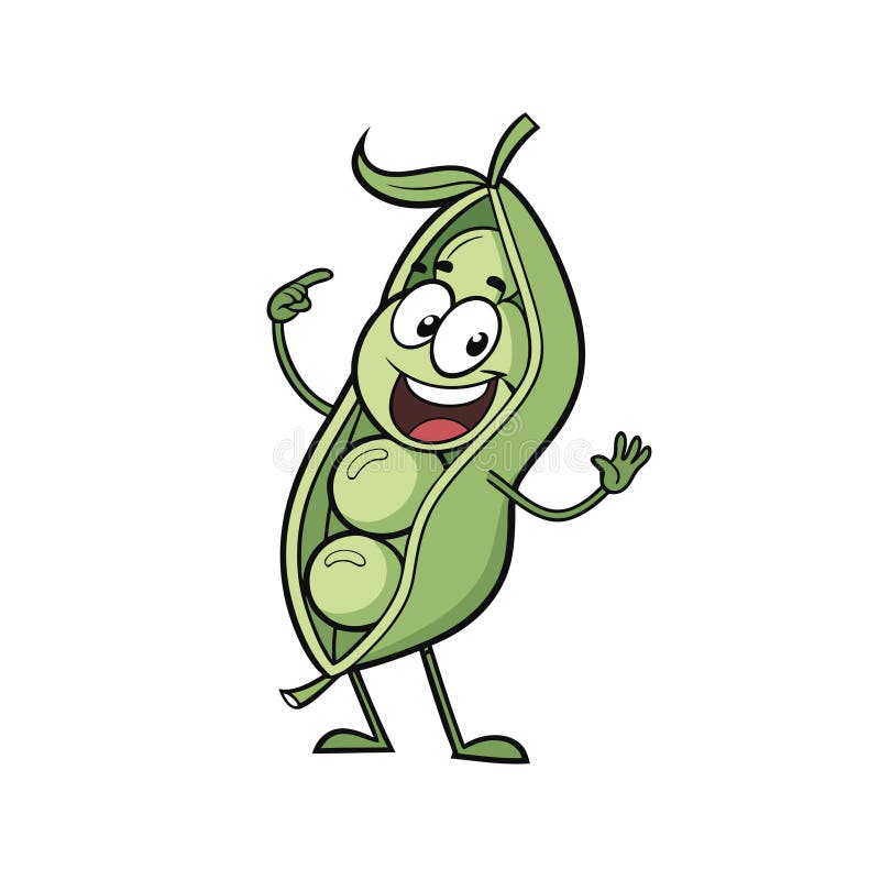 Joyful Soybean Pod Character Stock Illustrations – 3 Joyful Soybean Pod ...
