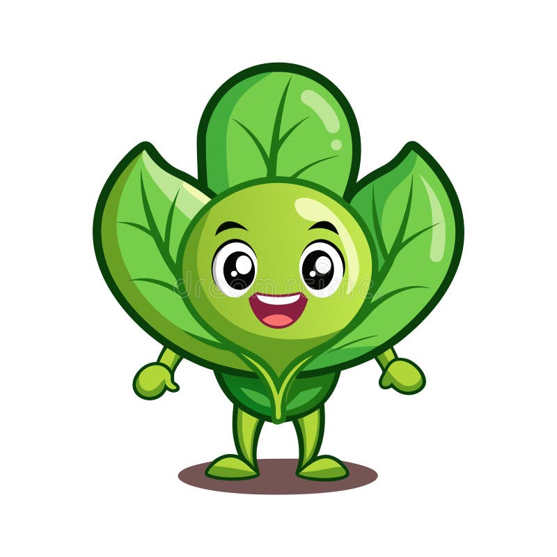 Joyful Spinach Character with Playful Traits Stock Vector ...