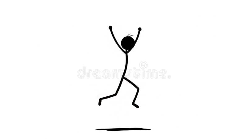 Joyful Stick Figure Celebration: a Dynamic Vector Illustration Stock ...