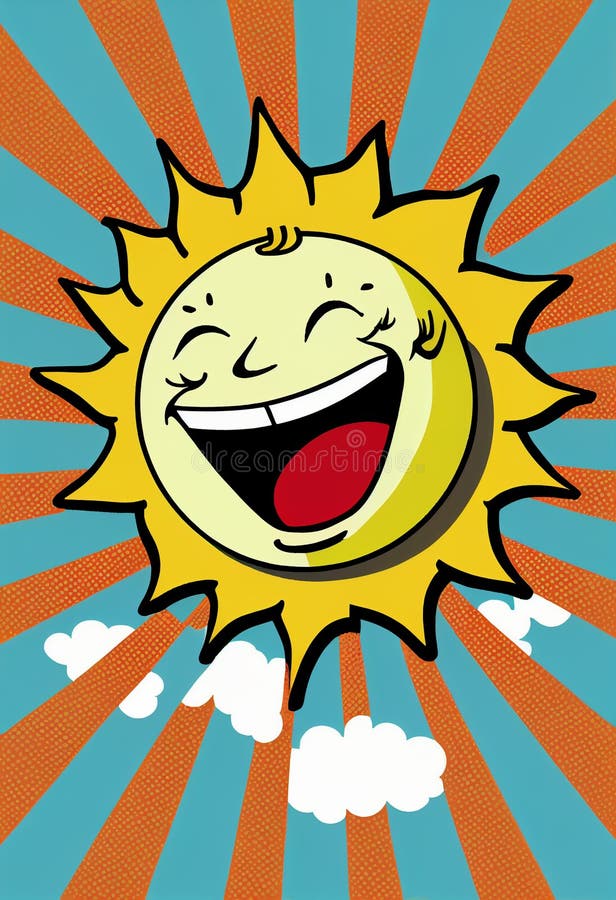 Joyful Sunshine in Cartoon Style. AI Generated Stock Illustration ...