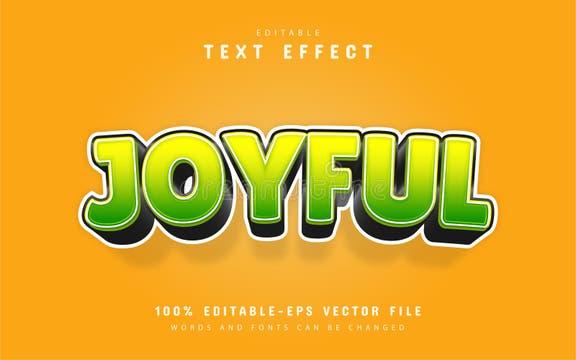 Joyful Text, Editable Text Effect Cartoon Style Stock Vector ...