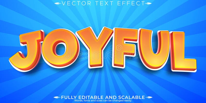 Joyful Text Effect, Editable Cartoon and Comic Text Style Stock Vector ...