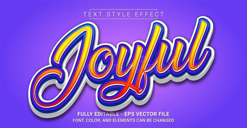 Joyful Text Style Effect. Editable Graphic Text Template Stock Vector ...