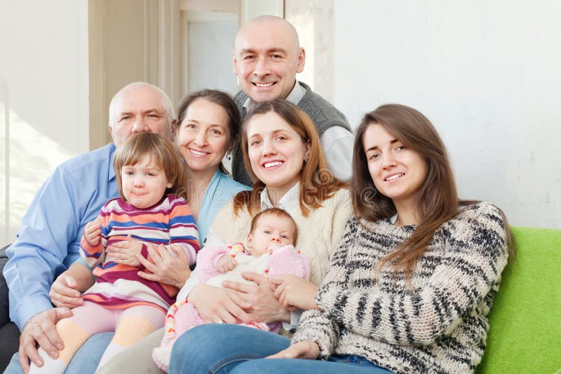 Joyful Three Generations Family in Home Stock Image - Image of female ...