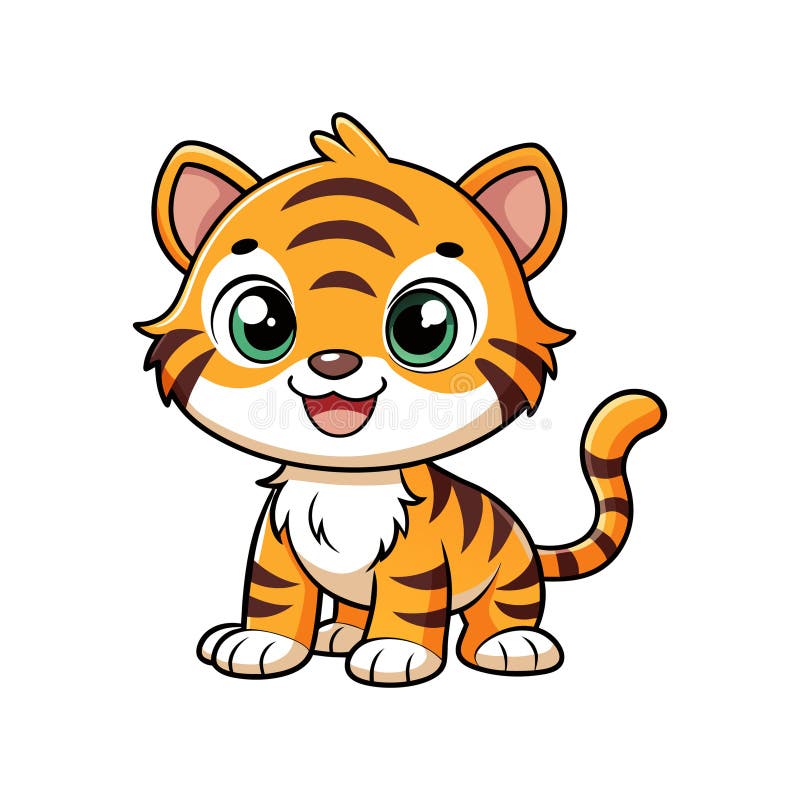 Joyful Tiger Cub at Play stock vector. Illustration of play - 356520099