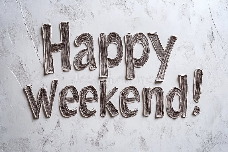 Joyful Weekend Greetings Crafted in Textured Text on a Soft Backdrop ...