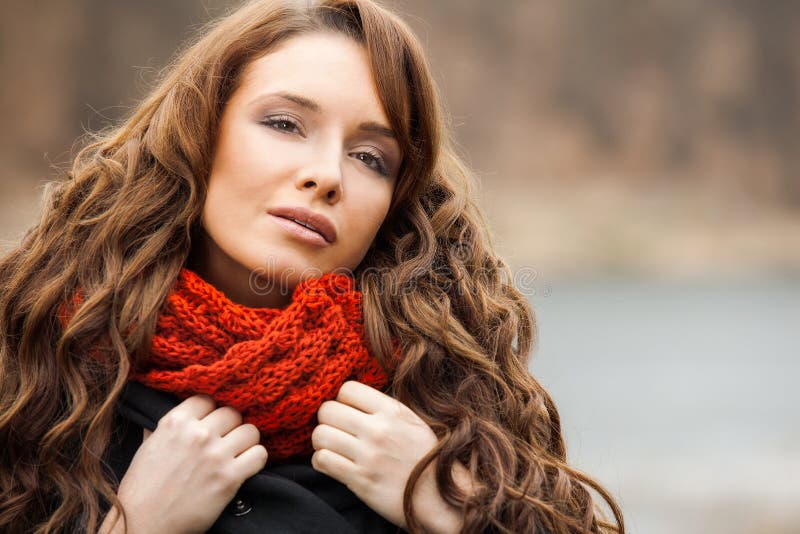Joyful Woman Outdoor at Early Spring Stock Image - Image of caucasian ...