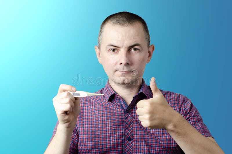 Joyful Young Man Shows that Everything is Fine and he Recovered Stock ...