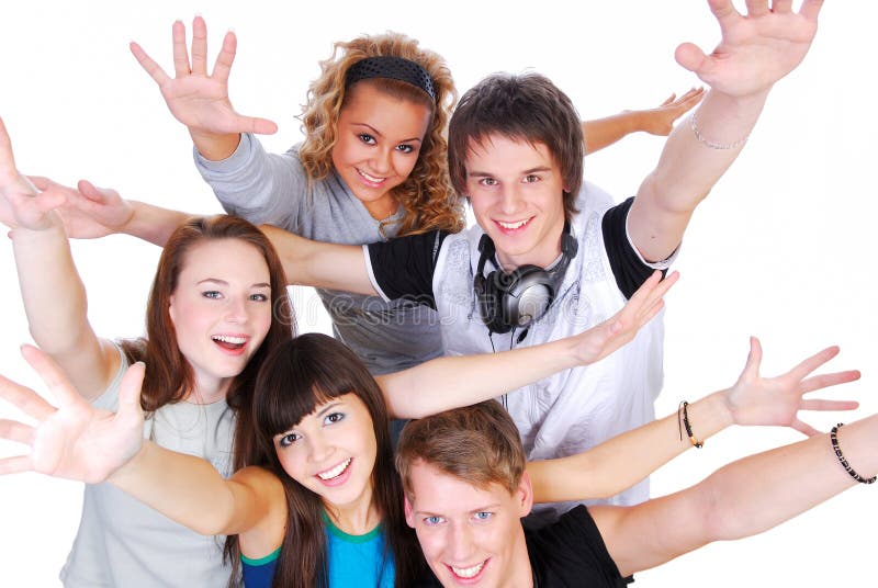 Joyful young people stock photo. Image of girls, looking - 7146078