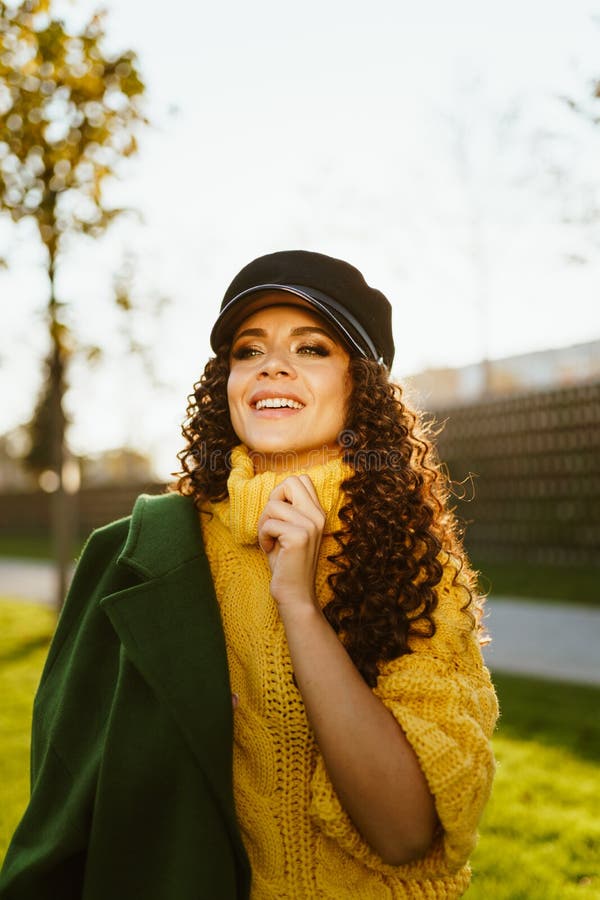 Joyfully-enthusiastic Expression on the Face of a Girl Stylishly ...