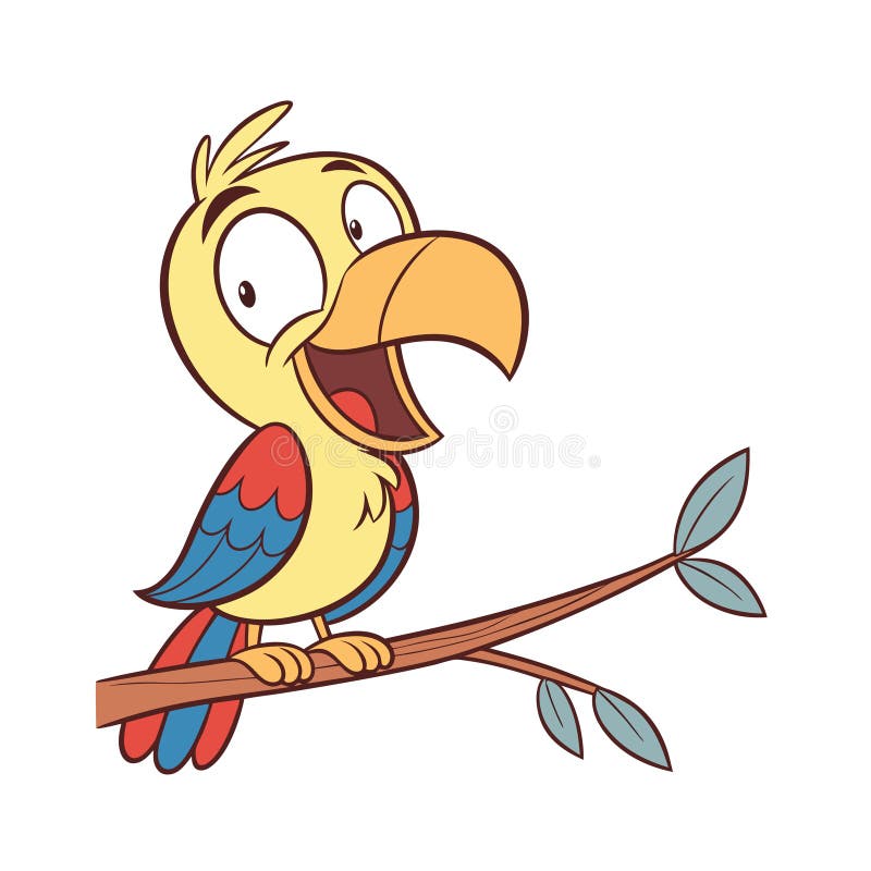 Joyous Cartoon Bird Character Stock Vector - Illustration of animation ...