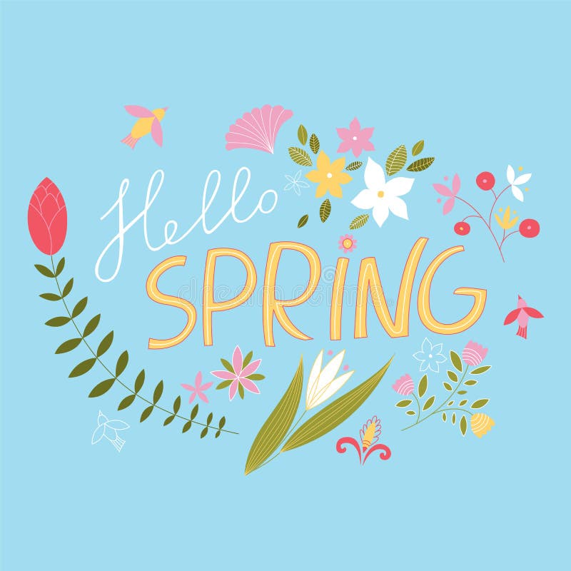 Joyous, Spring Floral Composition Stock Vector - Illustration of ...