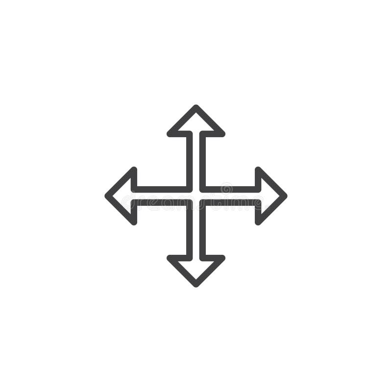 Joystick Arrows Outline Icon Stock Vector - Illustration of simple ...