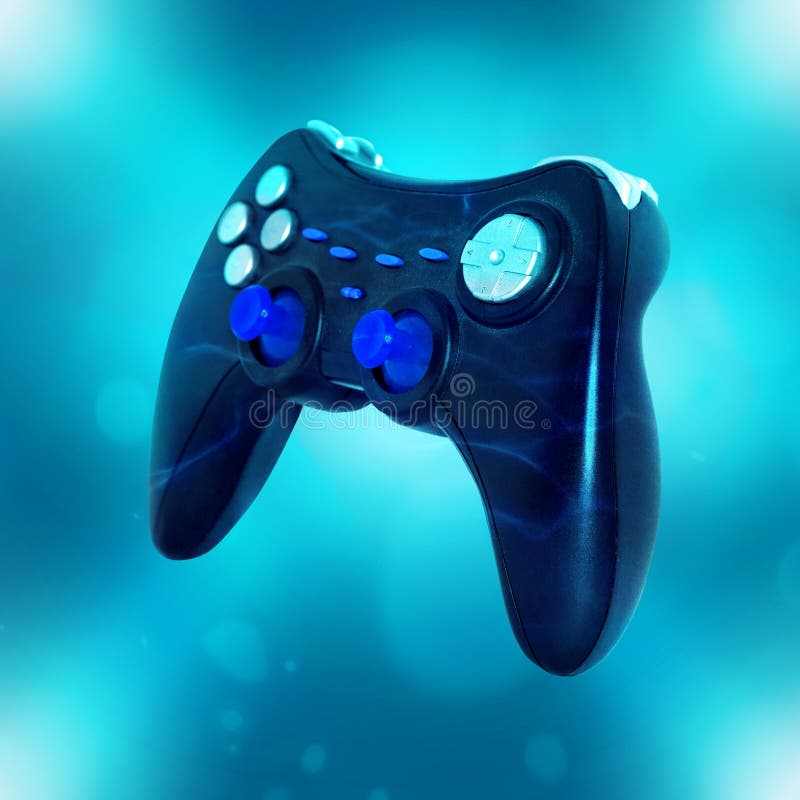 Joystick on Blue Background Stock Photo - Image of single, object: 32831582