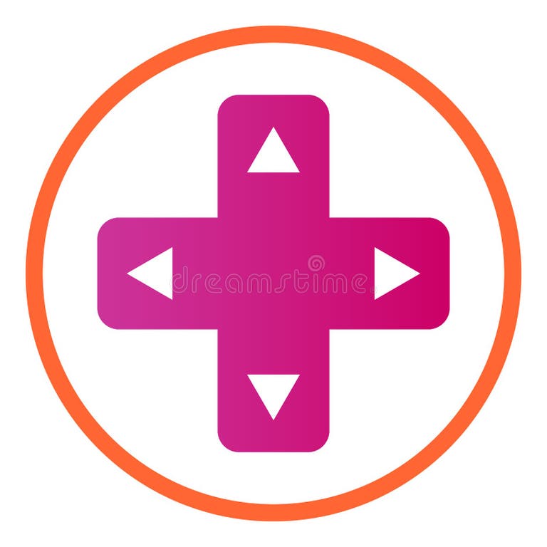 Joystick Button with Arrows Flat Icon. Game Pad Buttons Vector ...