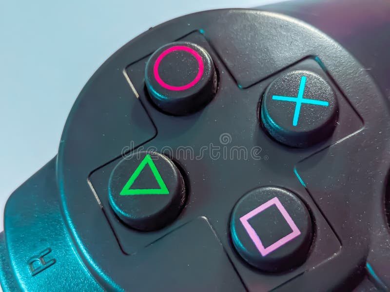 Joystick Button Triangle Square Circle X Stock Photo - Image of game ...