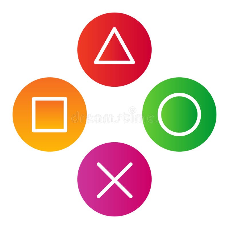Joystick Buttons Flat Icon. Game Console Buttons Vector Illustration ...
