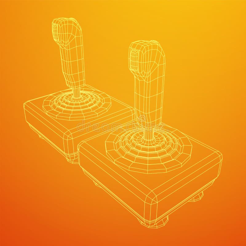 Joystick with Buttons. Retro Video Game Controller Gamepad Stock Vector - Illustration of wire ...