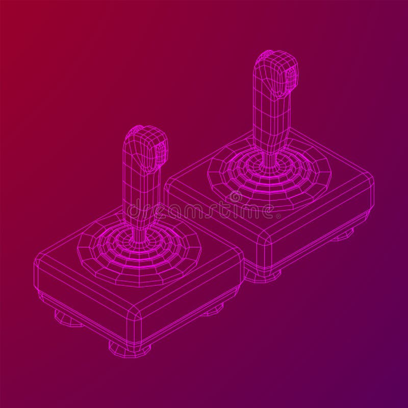 Joystick with Buttons. Retro Video Game Controller Gamepad Stock Vector ...